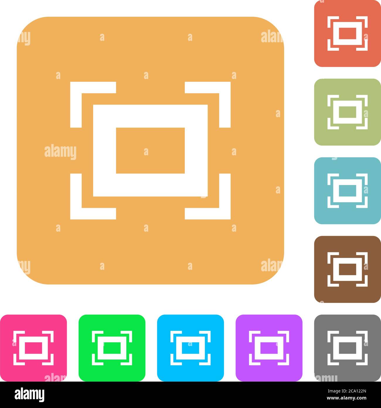 Full screen flat icons on rounded square vivid color backgrounds Stock ...