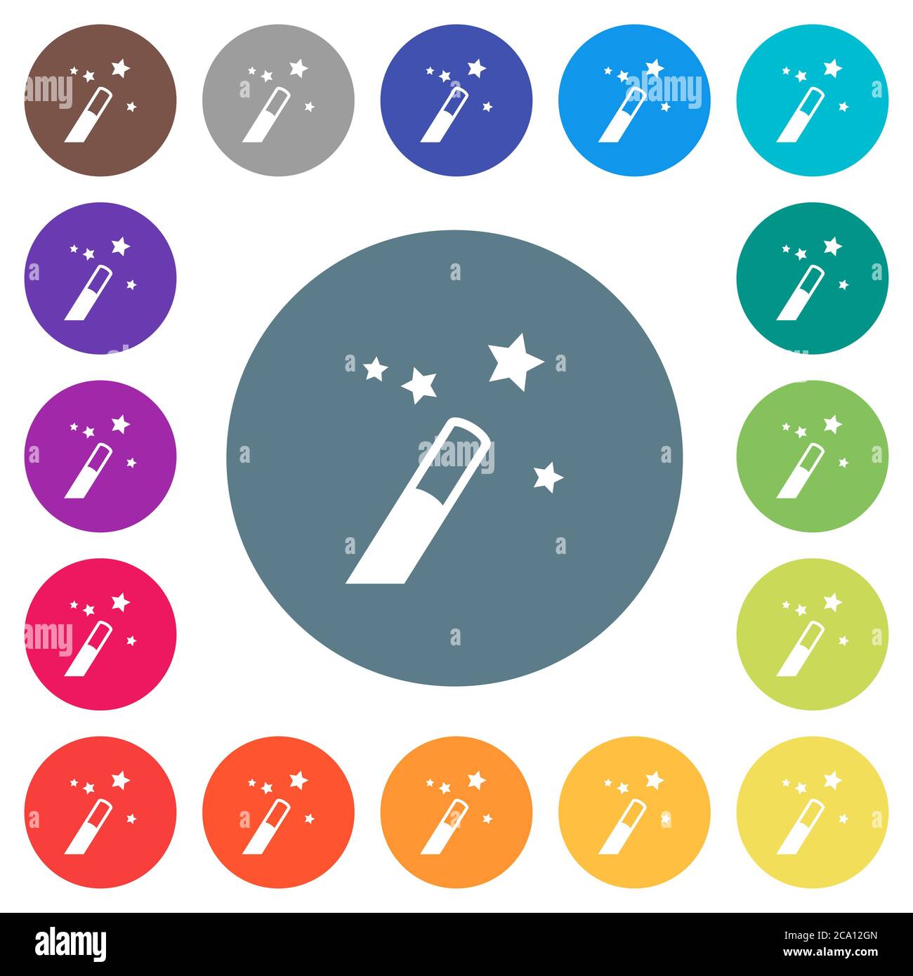 Application wizard flat white icons on round color backgrounds. 17 ...