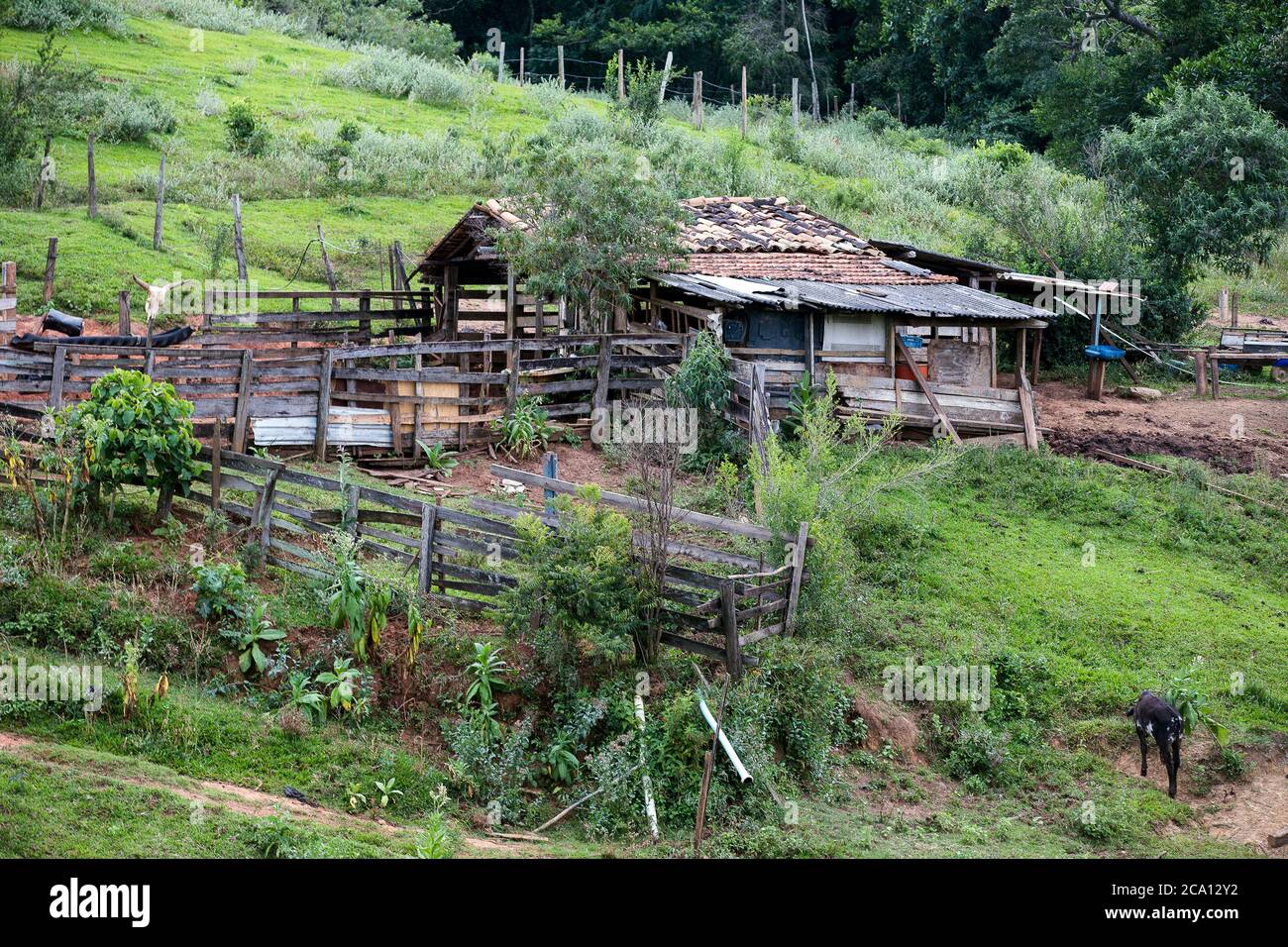 old rustic corral in Sao Paulo state on countryside of Brazil Stock ...