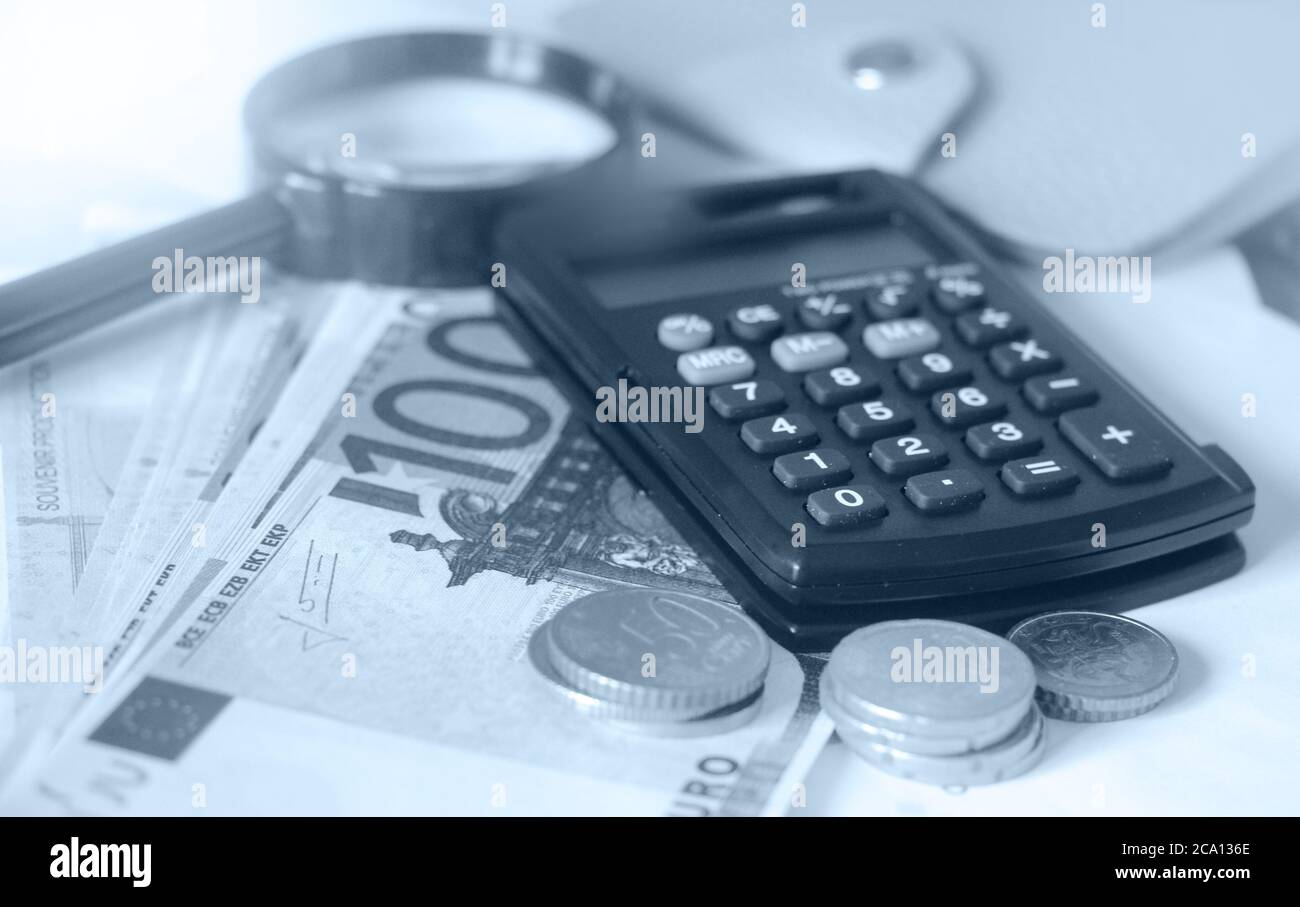 Euro money coins blue background hi-res stock photography and images ...