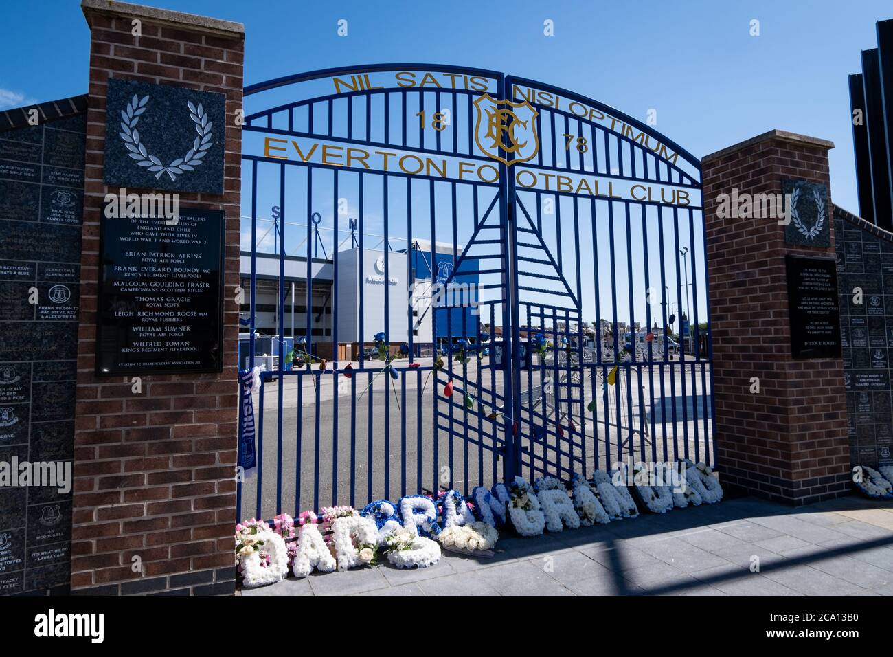 Gates at Everton Football Club Goodison Park at Liverpool May 2020 ...