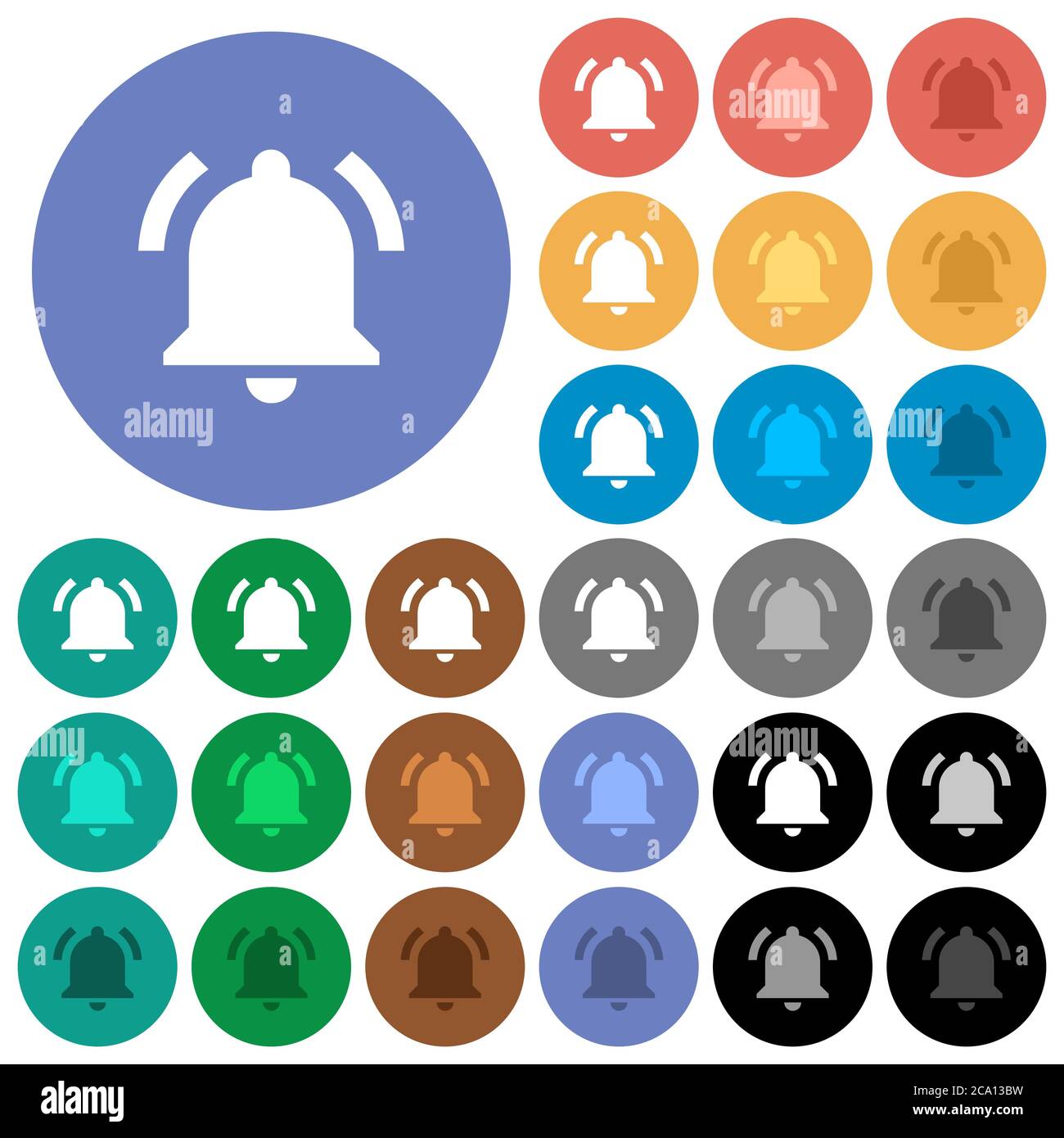 Active notification multi colored flat icons on round backgrounds ...