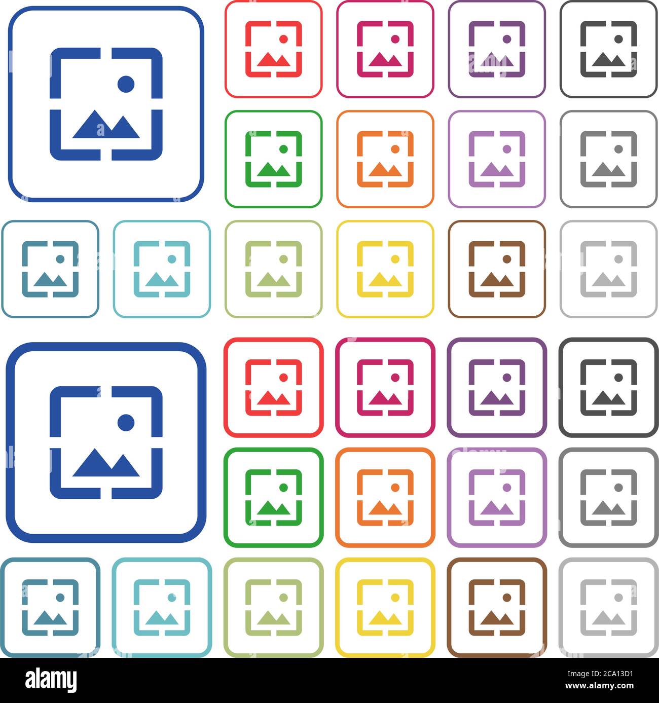 Wallpaper image color flat icons in rounded square frames. Thin and ...