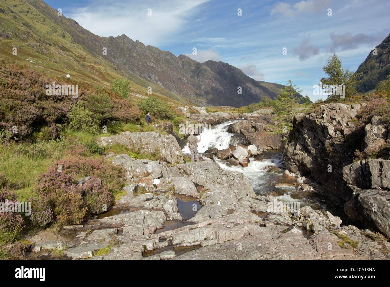 River Coe in Glencoe village in Scottish Highlands in Summer, Scotland ...