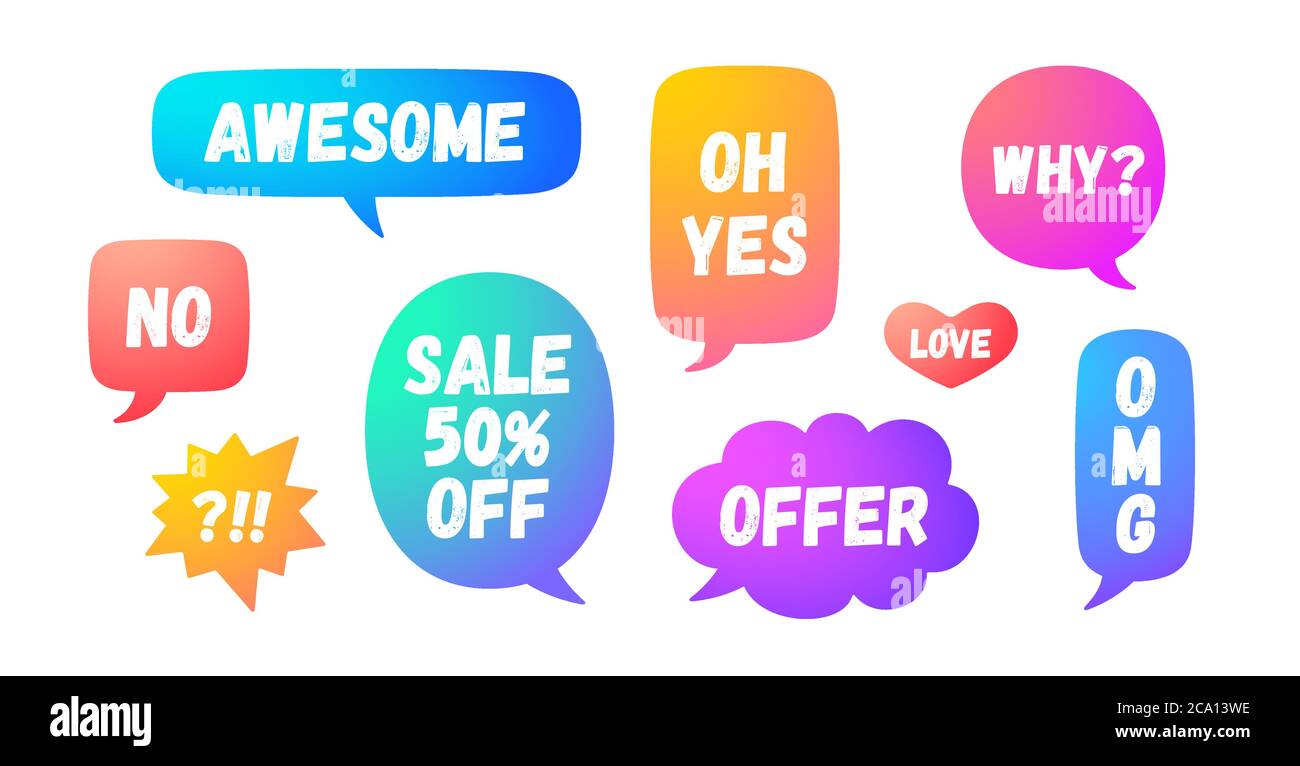 Speech bubble. Set of chat message Stock Vector Image & Art - Alamy