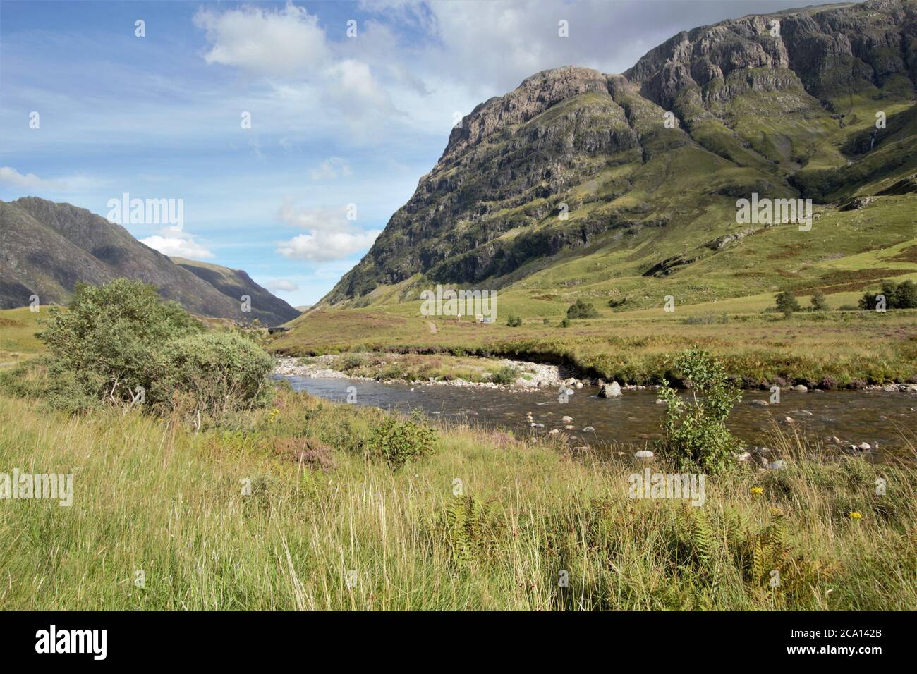 River Coe in Glencoe village in Scottish Highlands in Summer, Scotland ...