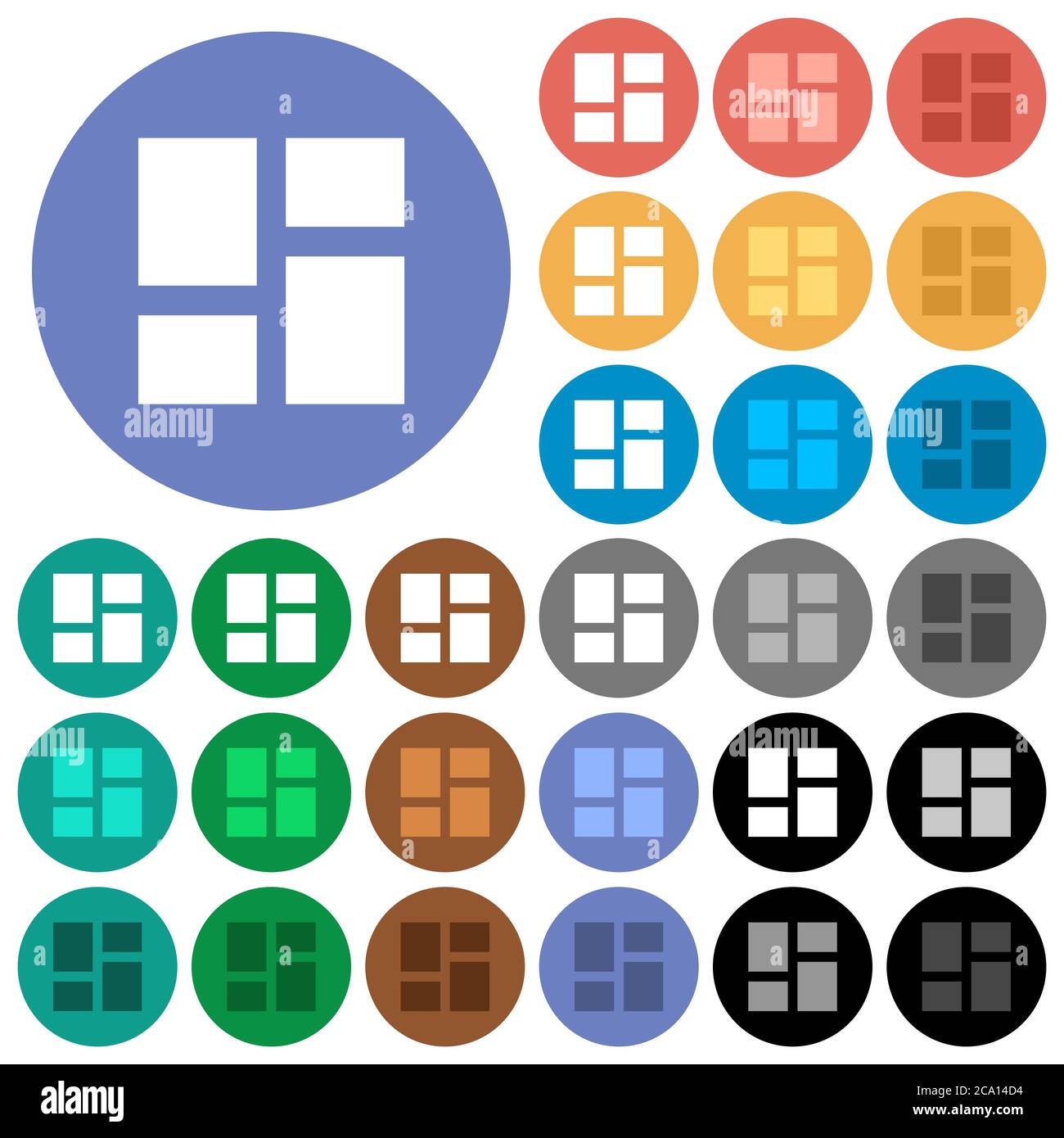 Admin dashboard panels multi colored flat icons on round backgrounds ...