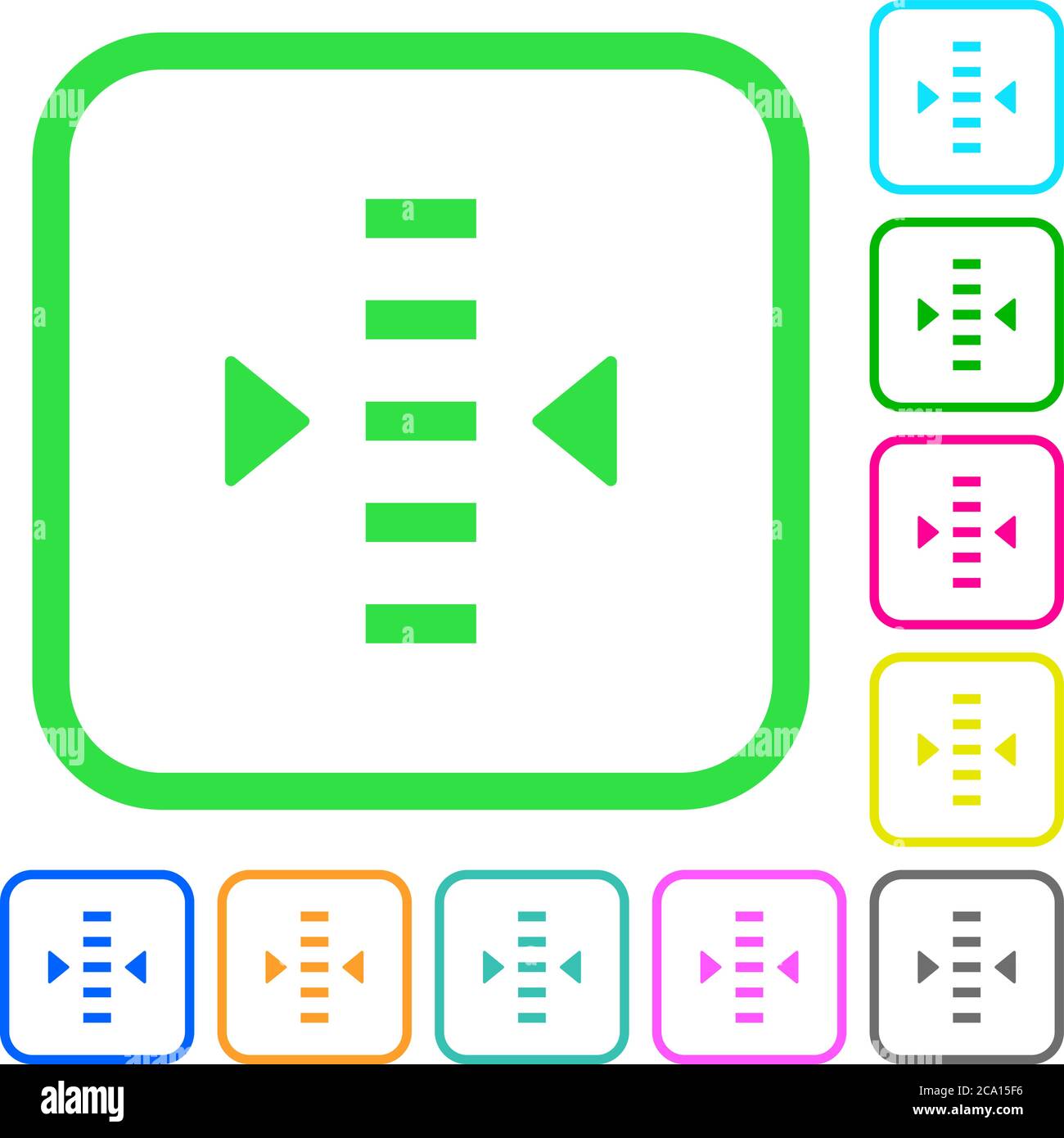 Adjust level vivid colored flat icons in curved borders on white ...