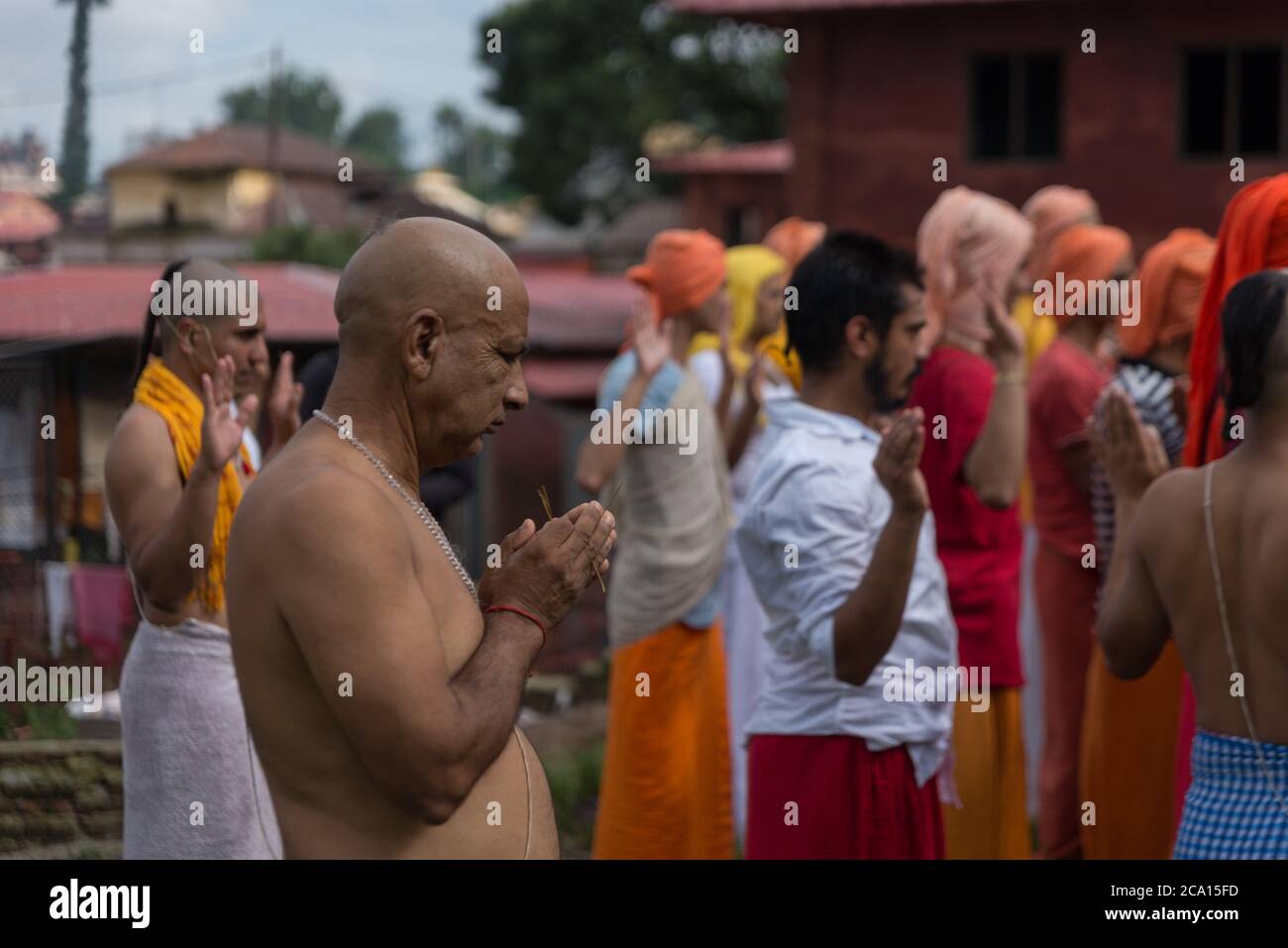 Hindu devotees perform rituals during the festival at the Pashupatinath ...