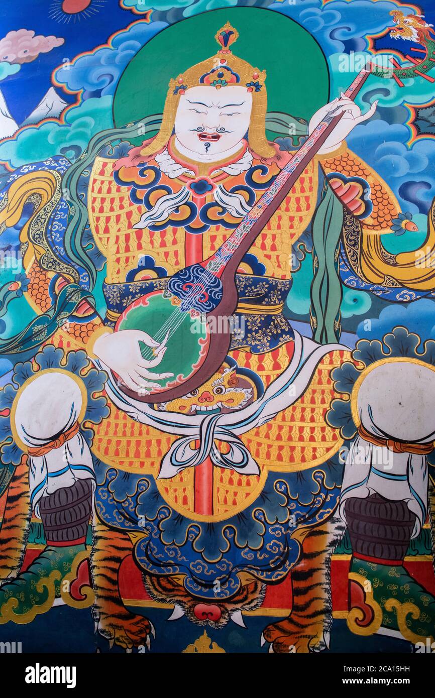 Bhutan, Paro. Rinpung Dzong, Buddhist monastery and fortress. It houses ...