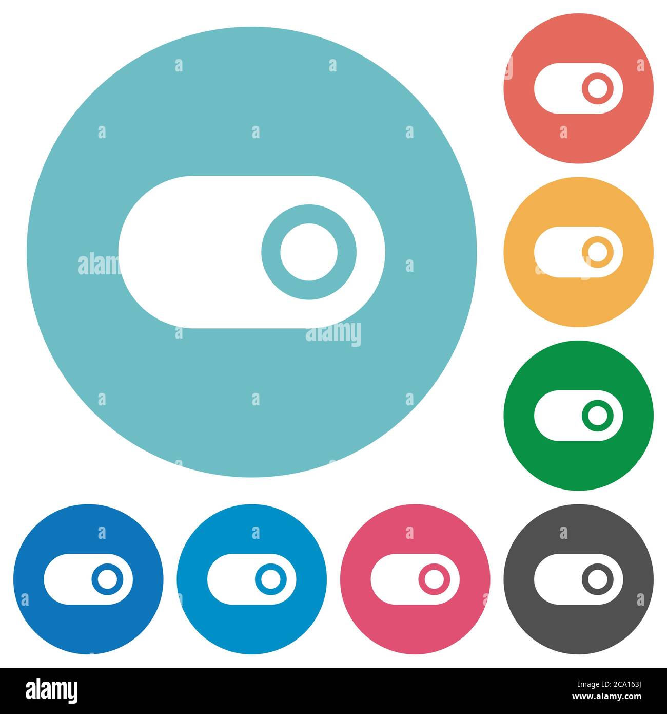Toggle flat white icons on round color backgrounds Stock Vector Image ...