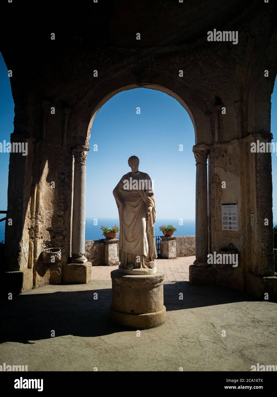 gardens and statues in Ravello on the Amalfi coast in Italy Stock Photo ...