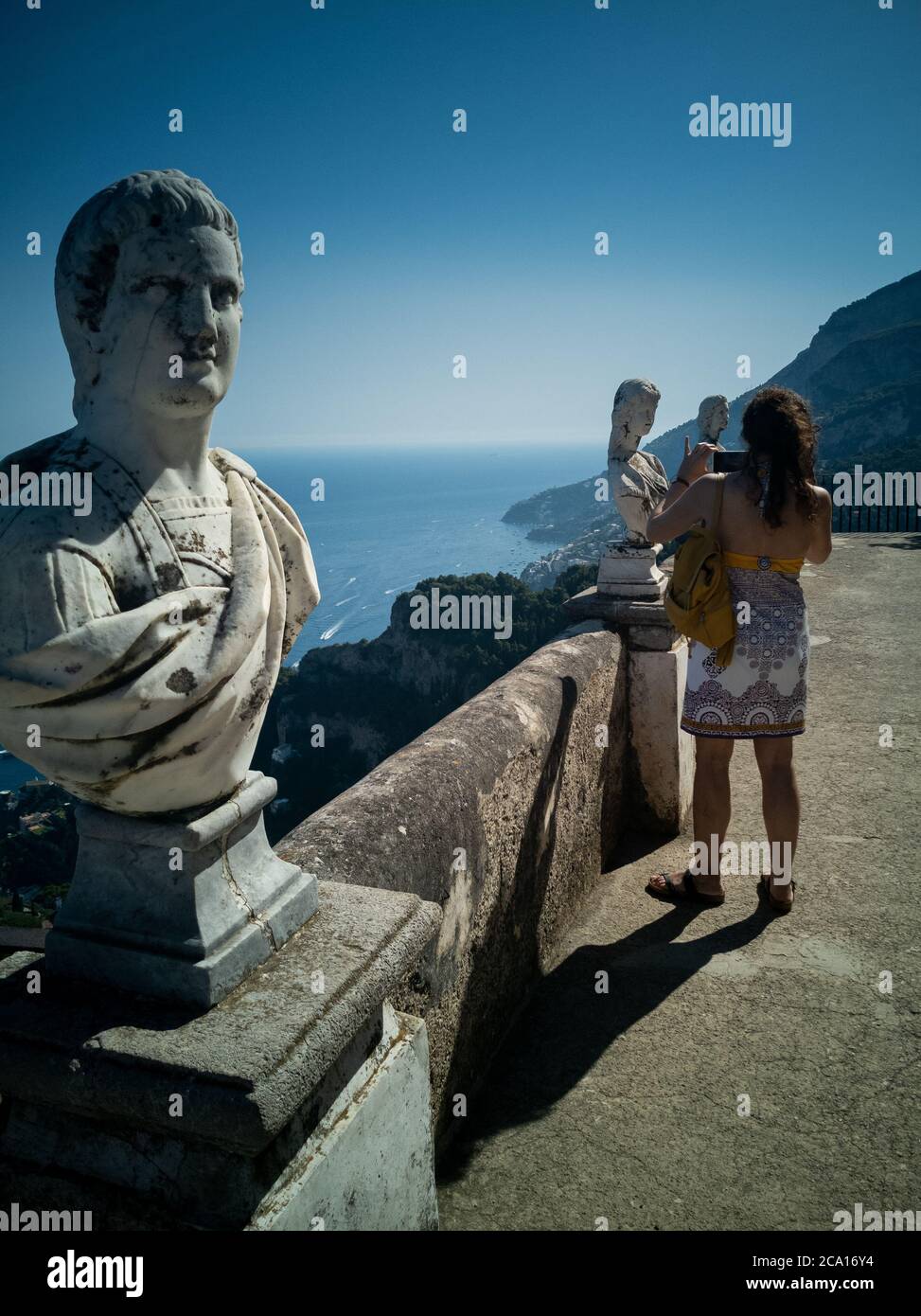 gardens and statues in Ravello on the Amalfi coast in Italy Stock Photo ...