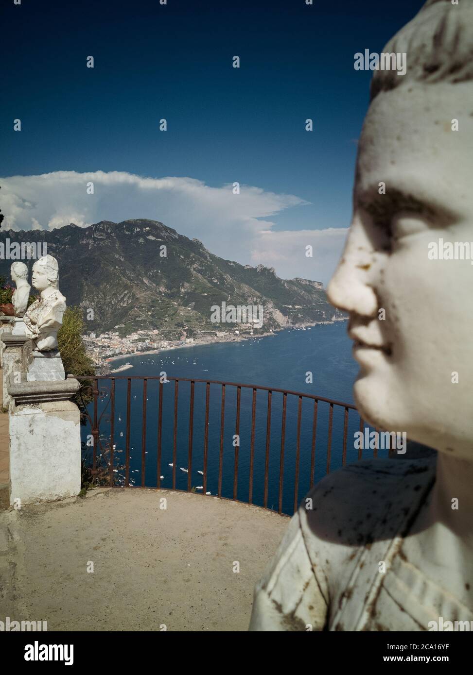 gardens and statues in Ravello on the Amalfi coast in Italy Stock Photo ...