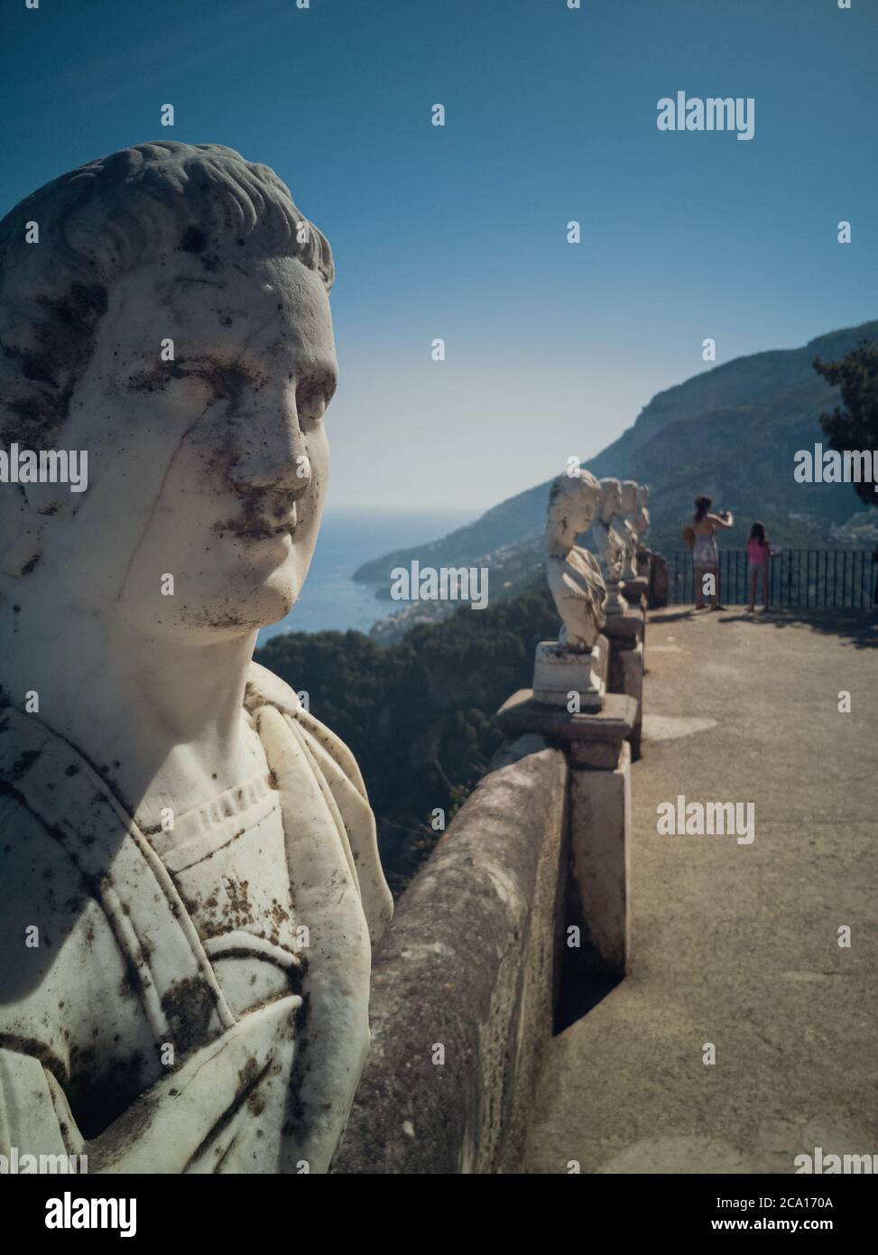 gardens and statues in Ravello on the Amalfi coast in Italy Stock Photo ...