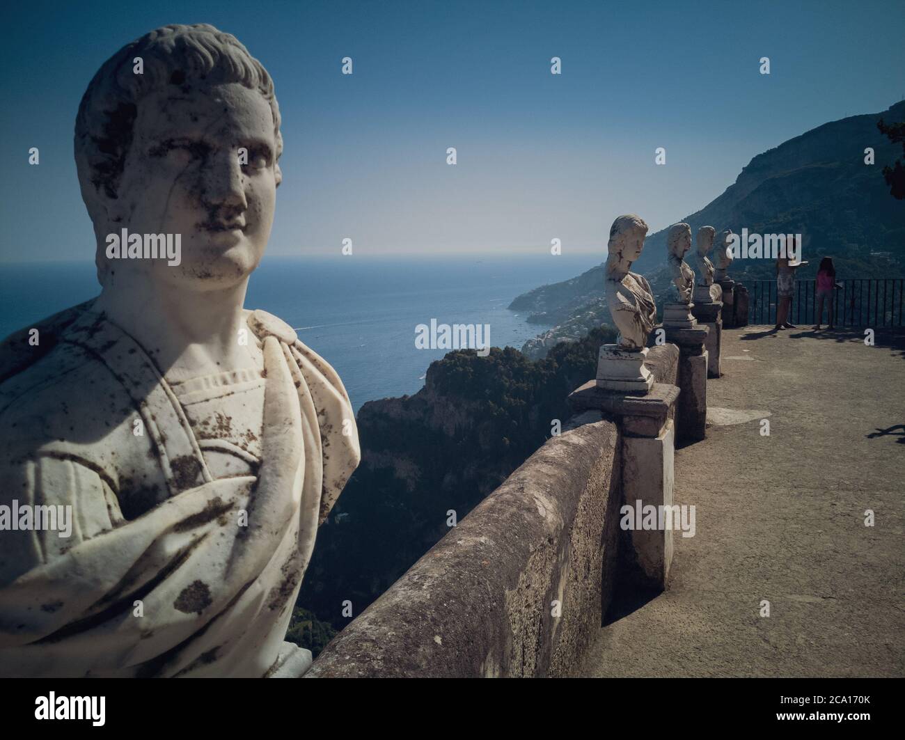 gardens and statues in Ravello on the Amalfi coast in Italy Stock Photo ...