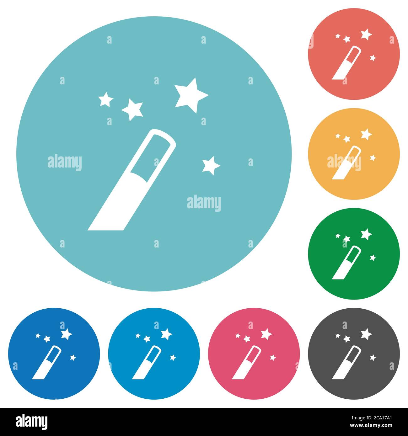 Application wizard flat white icons on round color backgrounds Stock ...