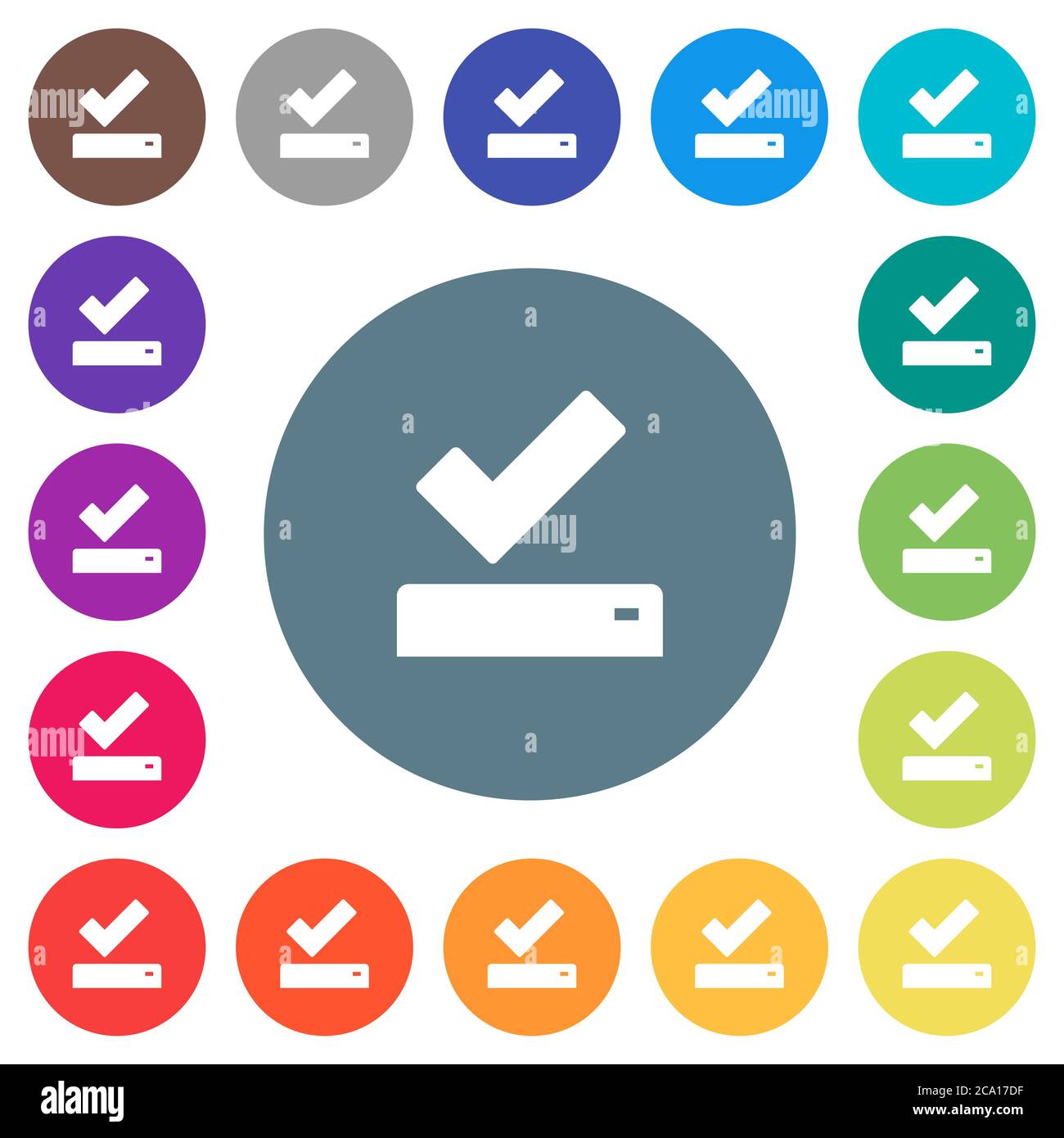 Successfully saved flat white icons on round color backgrounds. 17 ...