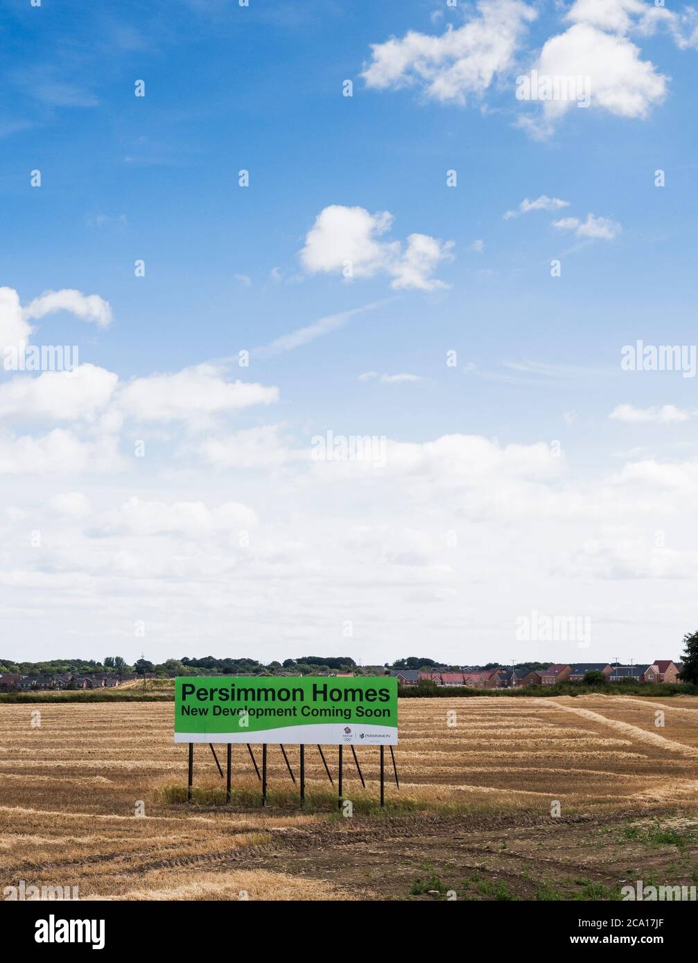 Land use change in the UK. Farm land is sold to Persimmon Homes for ...