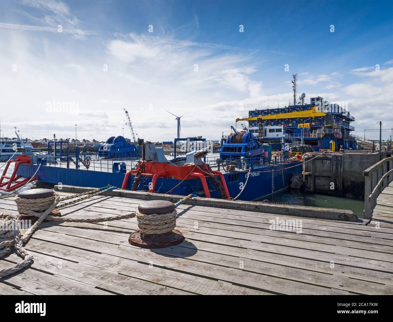 Container ship ASV Pioneer docked at North Blyth, Northumberland, UK ...