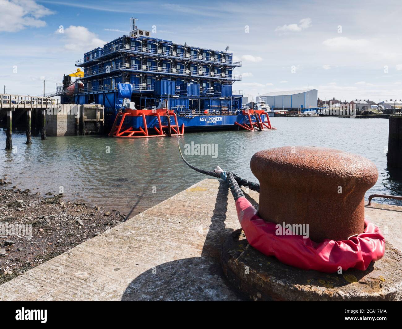 Container ship ASV Pioneer docked at North Blyth, Northumberland, UK ...