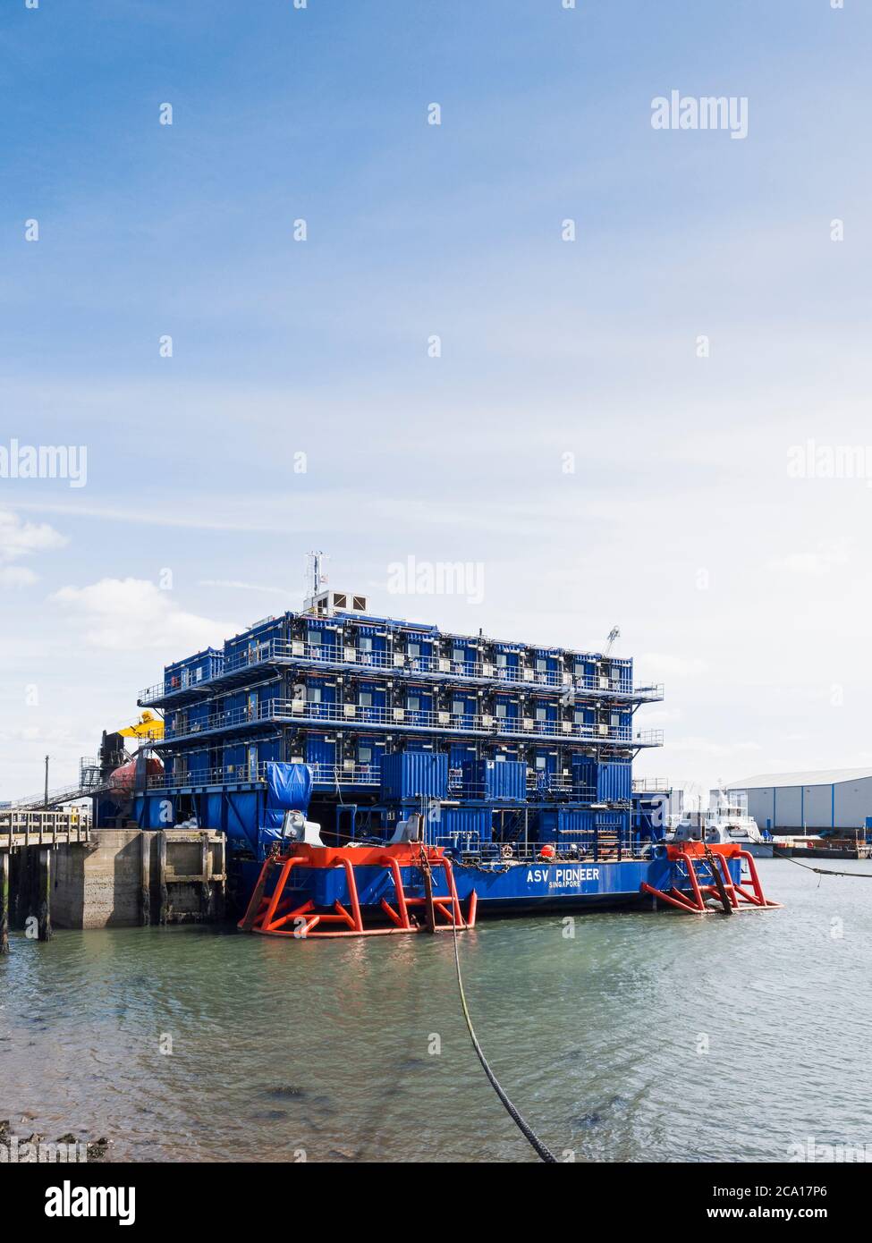 Container ship ASV Pioneer docked at North Blyth, Northumberland, UK ...
