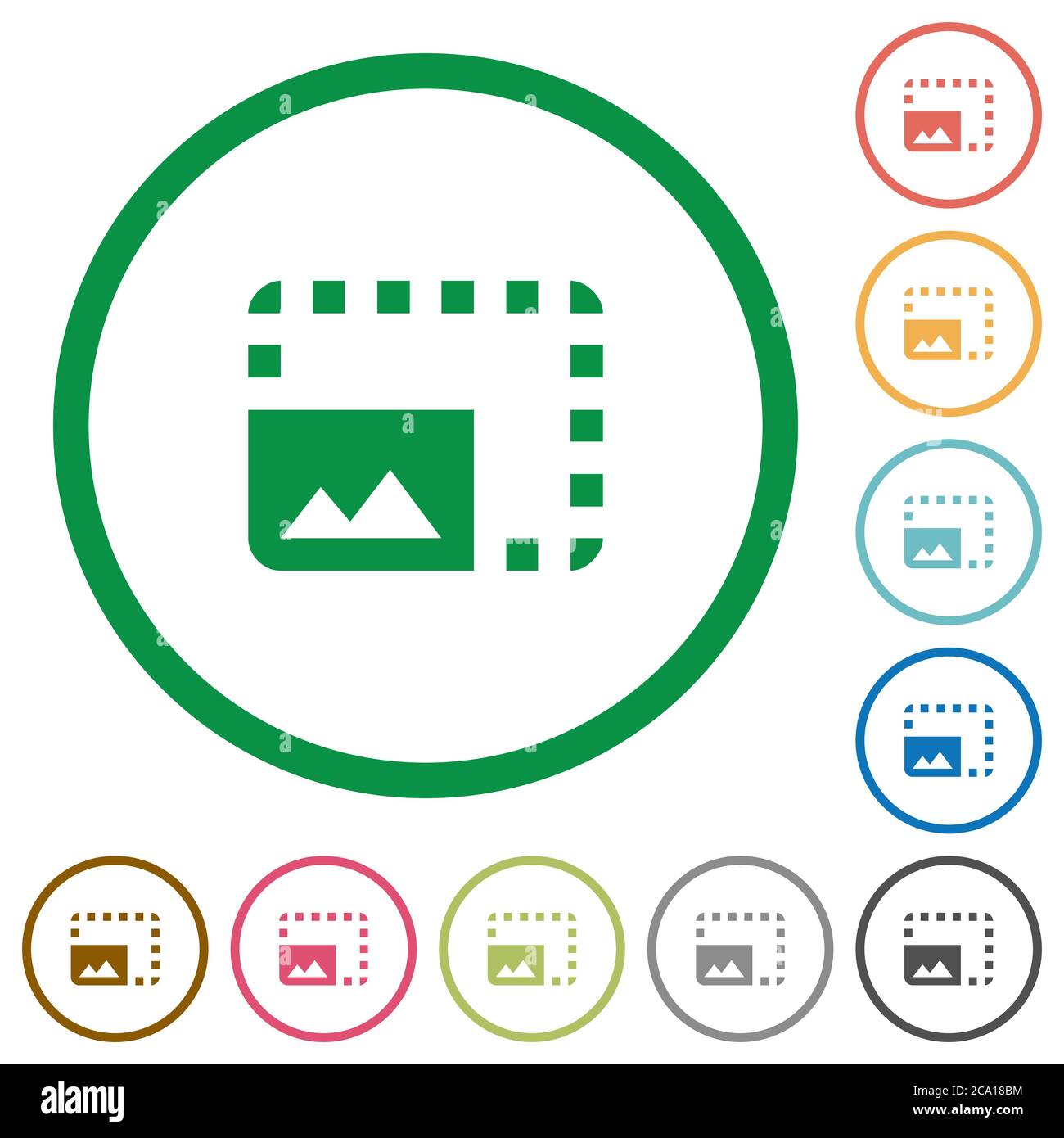 Enlarge photo flat color icons in round outlines on white background Stock Vector Image & Art ...