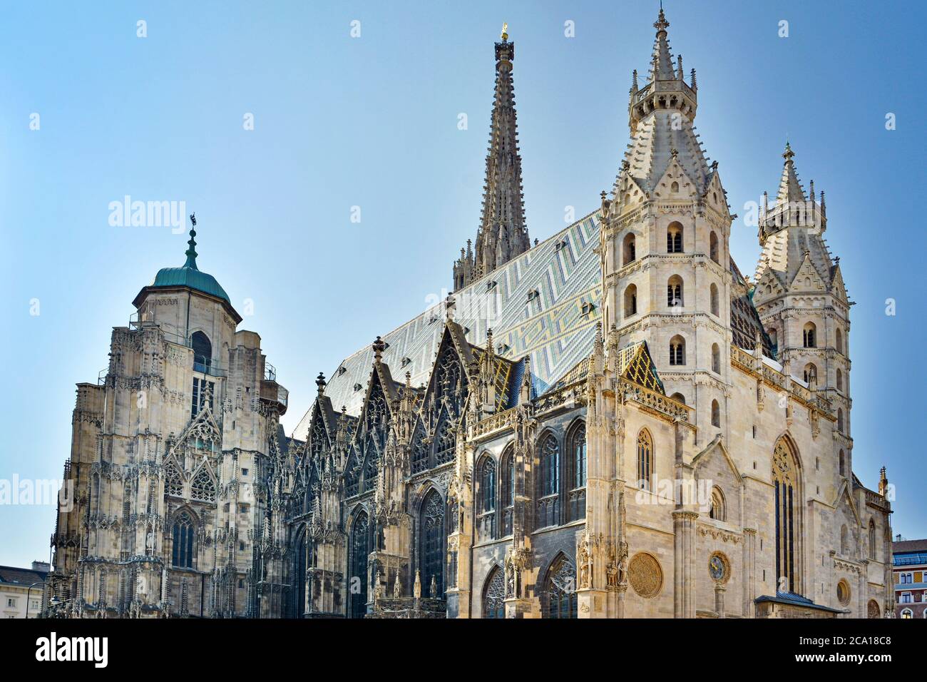 Panoramic View of famous St. Stephen's Cathedral at Stephansplatz in ...