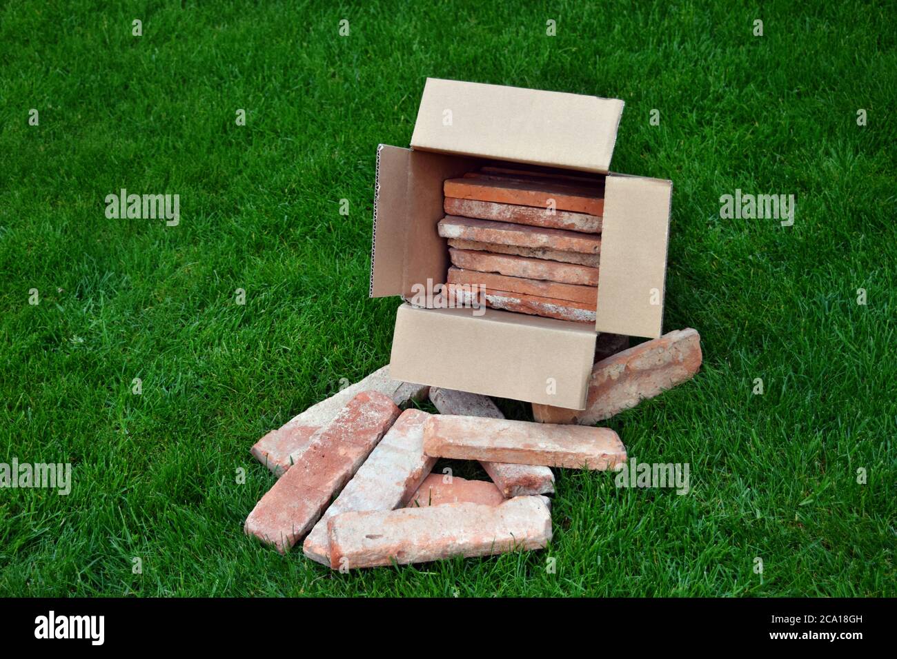 Red cardboard bricks hi-res stock photography and images - Alamy