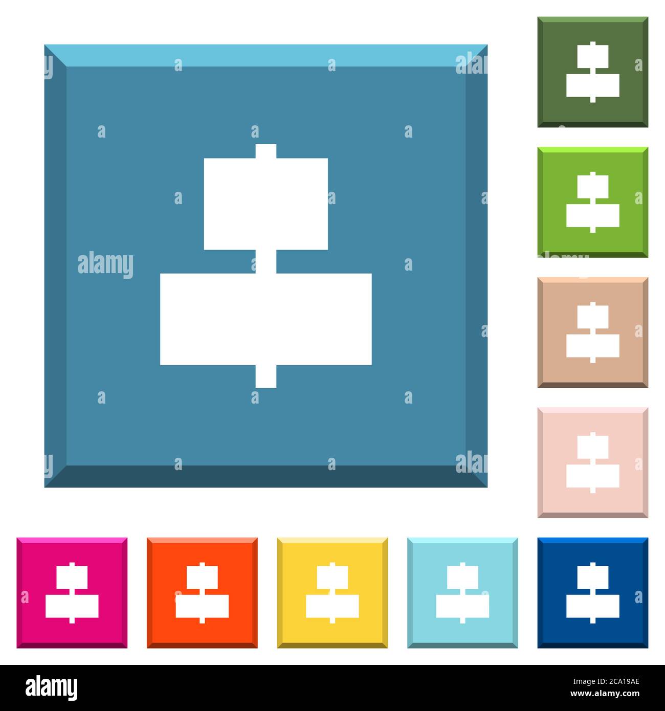 Align to center white icons on edged square buttons in various trendy ...