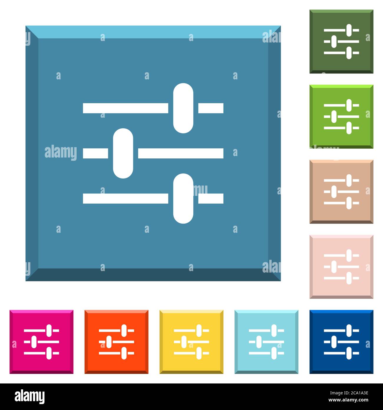 Adjustment white icons on edged square buttons in various trendy colors Stock Vector Image & Art ...