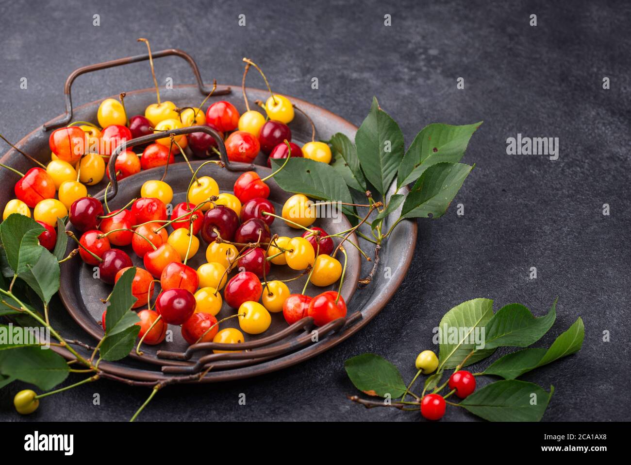 Fresh juicy yellow cherry hi-res stock photography and images - Alamy