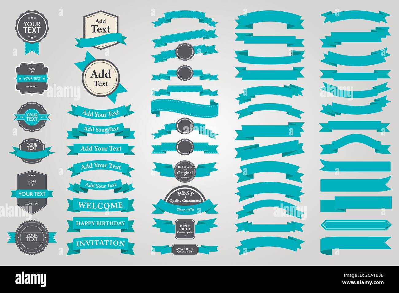 Ribbons and Tags Collection Set Vector Design Stock Vector Image & Art ...