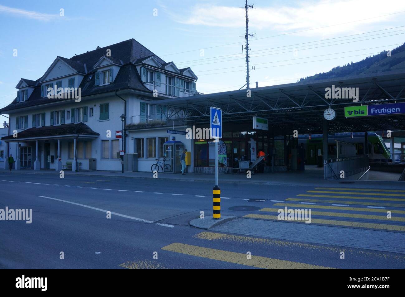 Frutigen, Canton Bern (BE)/ Switzerland - September 21 2013: Train ...