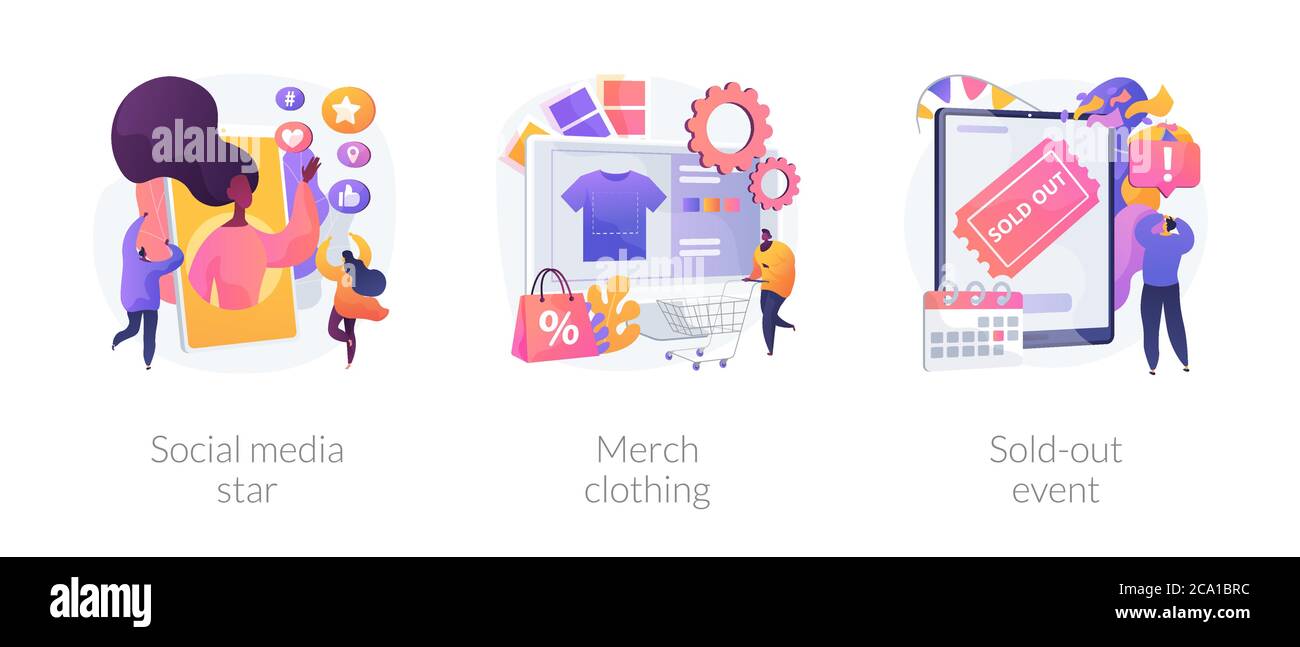 Celebrity media engagement abstract concept vector illustrations Stock ...