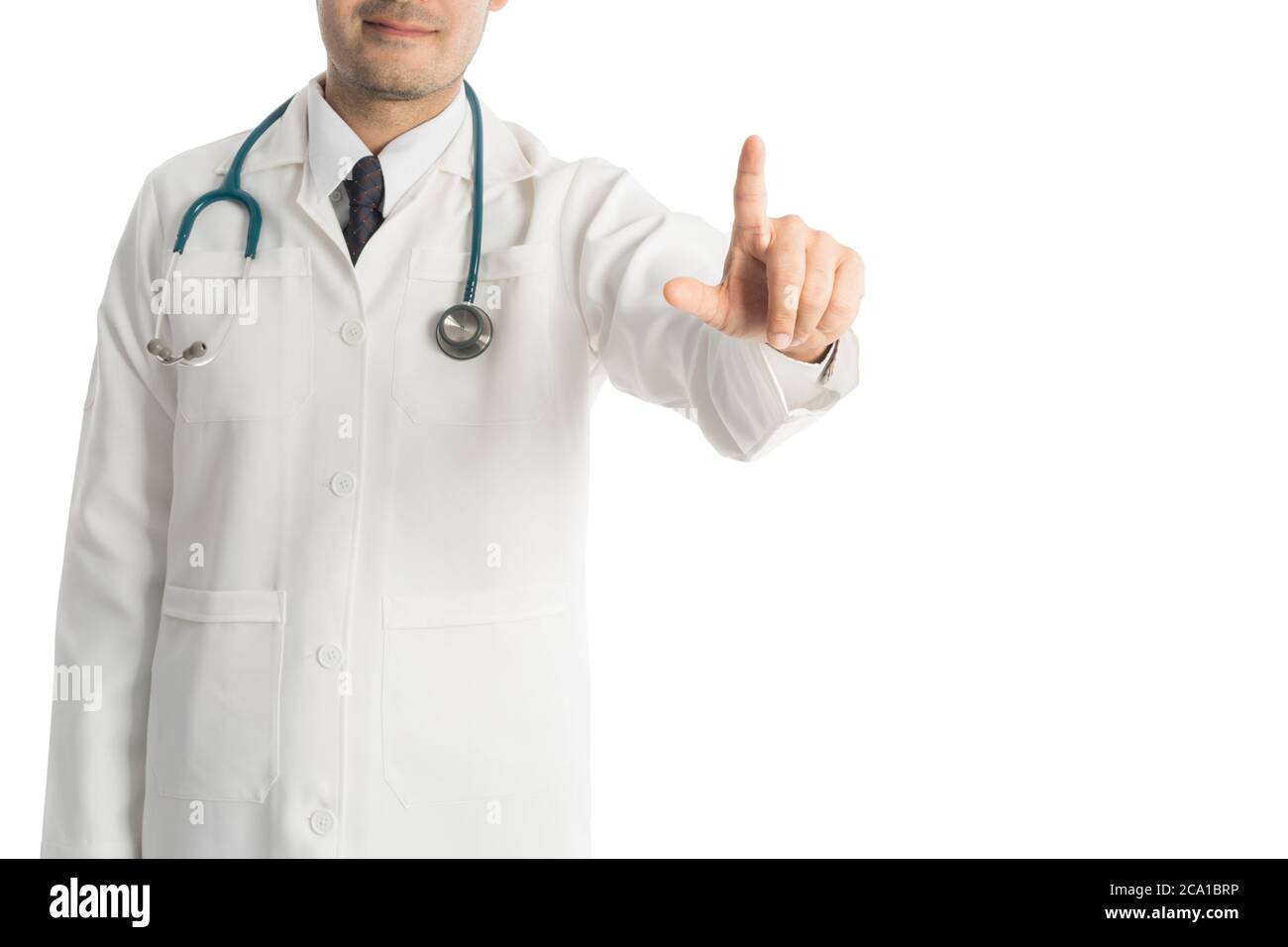 Doctor pointing his finger Cut Out Stock Images & Pictures - Alamy
