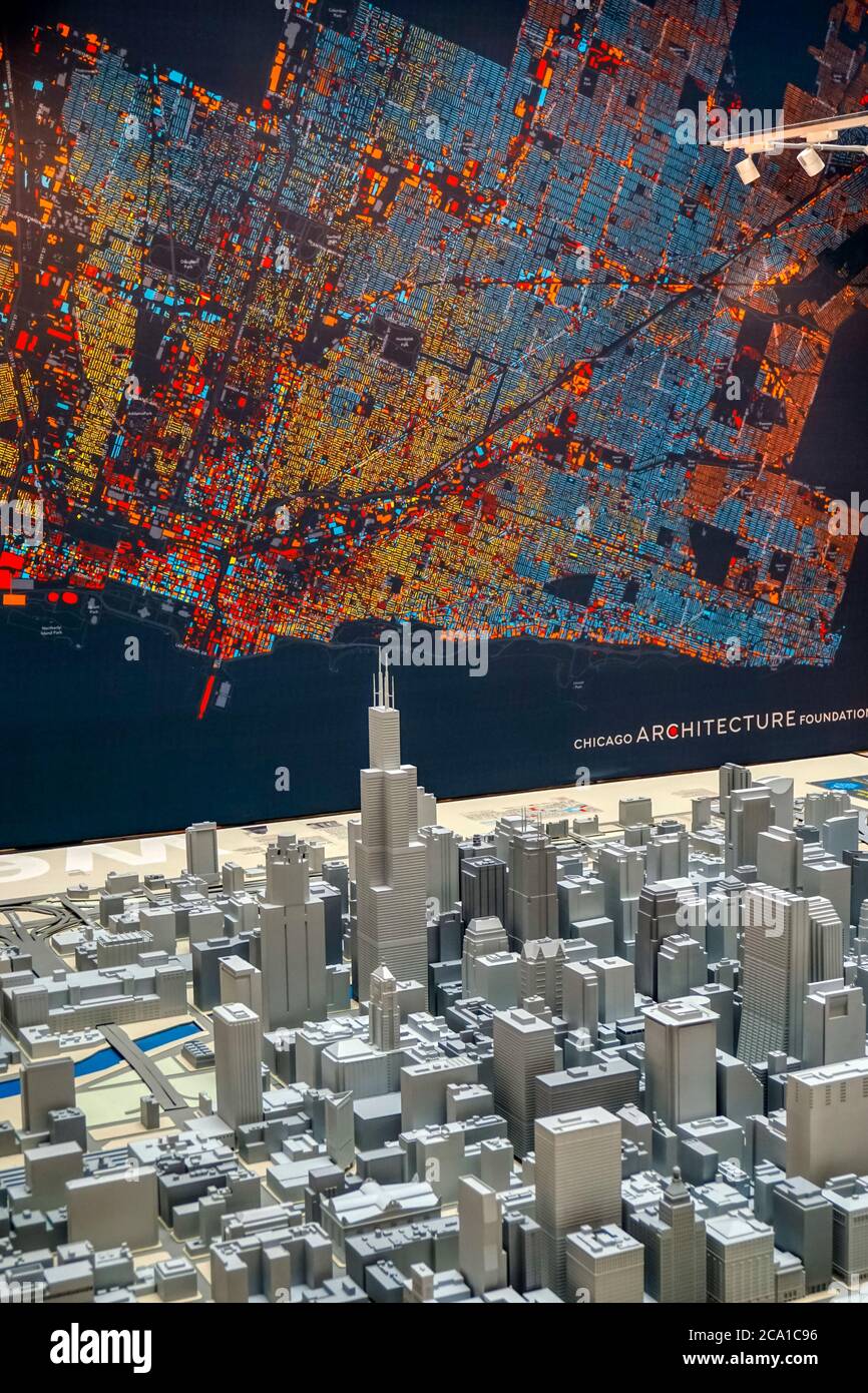 Architectural scale model of Chicago at The Chicago City Model ...