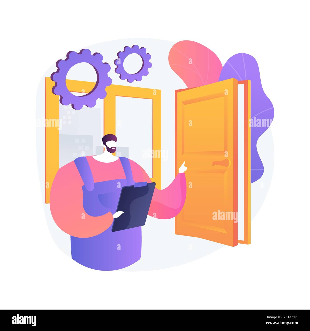 Windows and doors services abstract concept vector illustration Stock ...