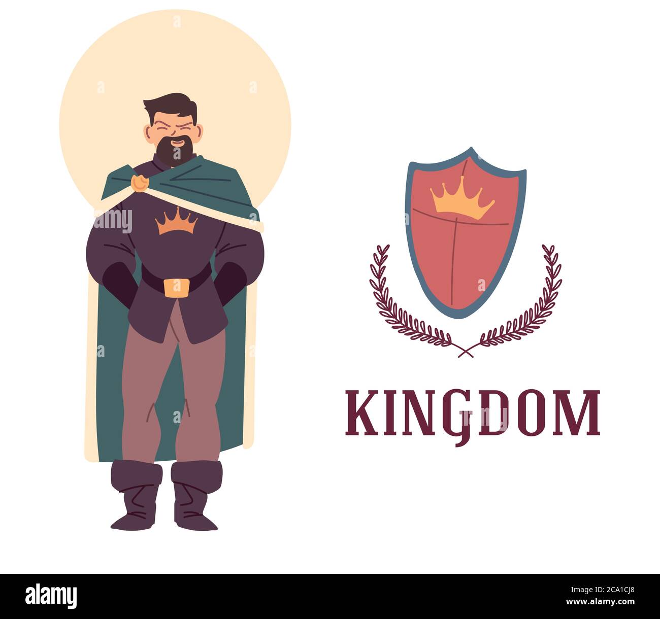 Medieval man and shield design of Kingdom and fairytale theme Vector ...