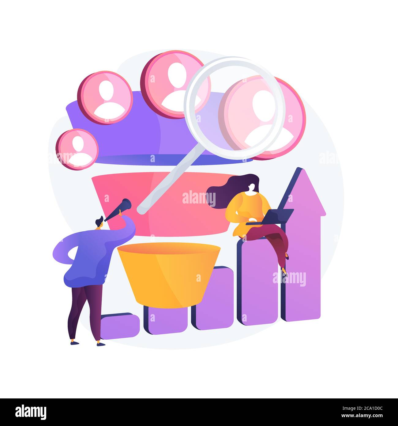 Marketing funnel abstract concept vector illustration Stock Vector ...