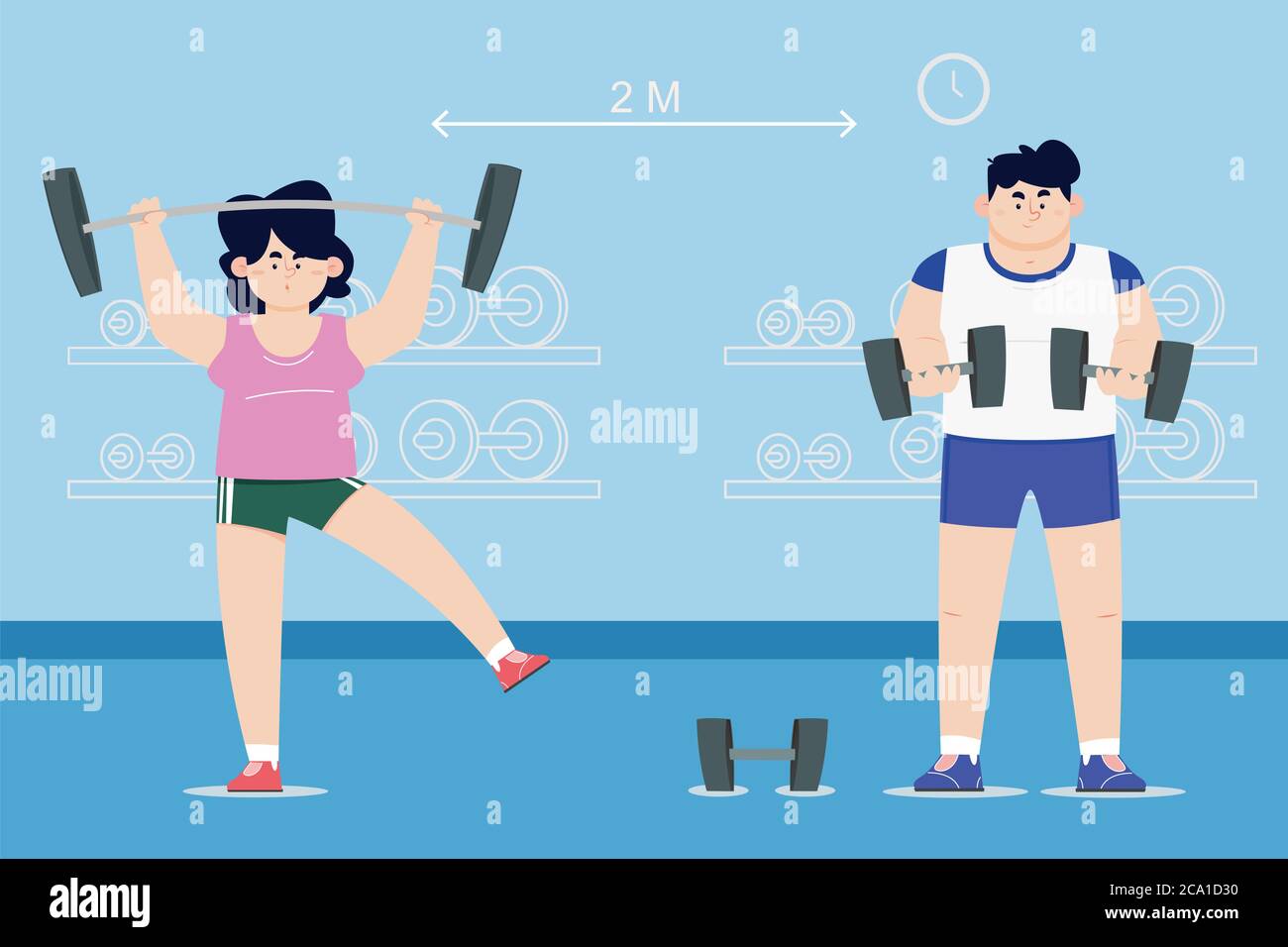 Young women in gym treadmill Stock Vector Images - Alamy