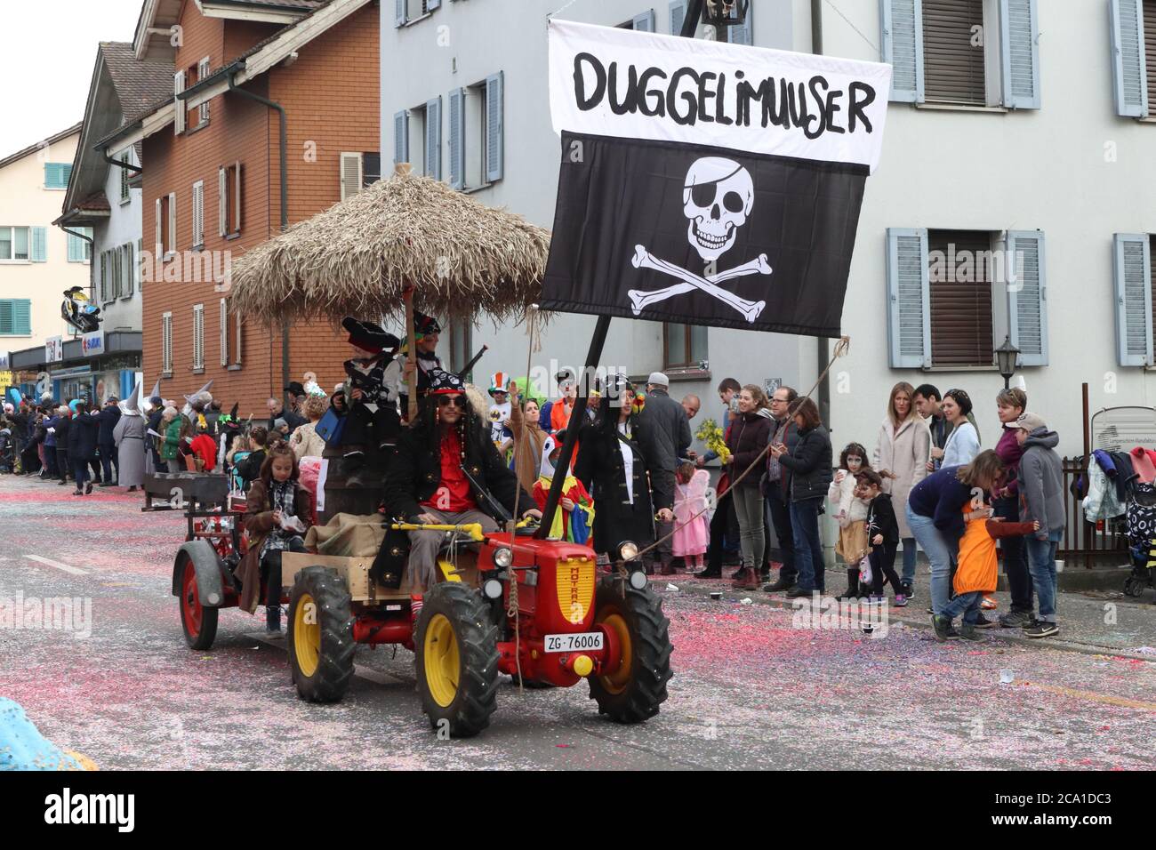 Cham, Canton Zug / Switzerland - March 03 2019: Fasnachtsumzug ...