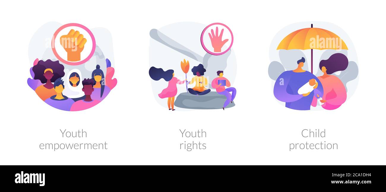 Young people rights protection abstract concept vector illustrations ...