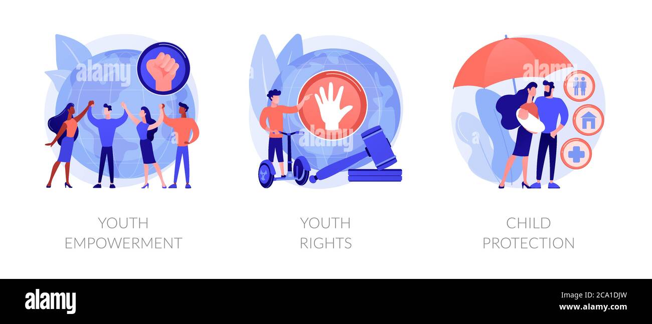 Young people rights protection abstract concept vector illustrations ...