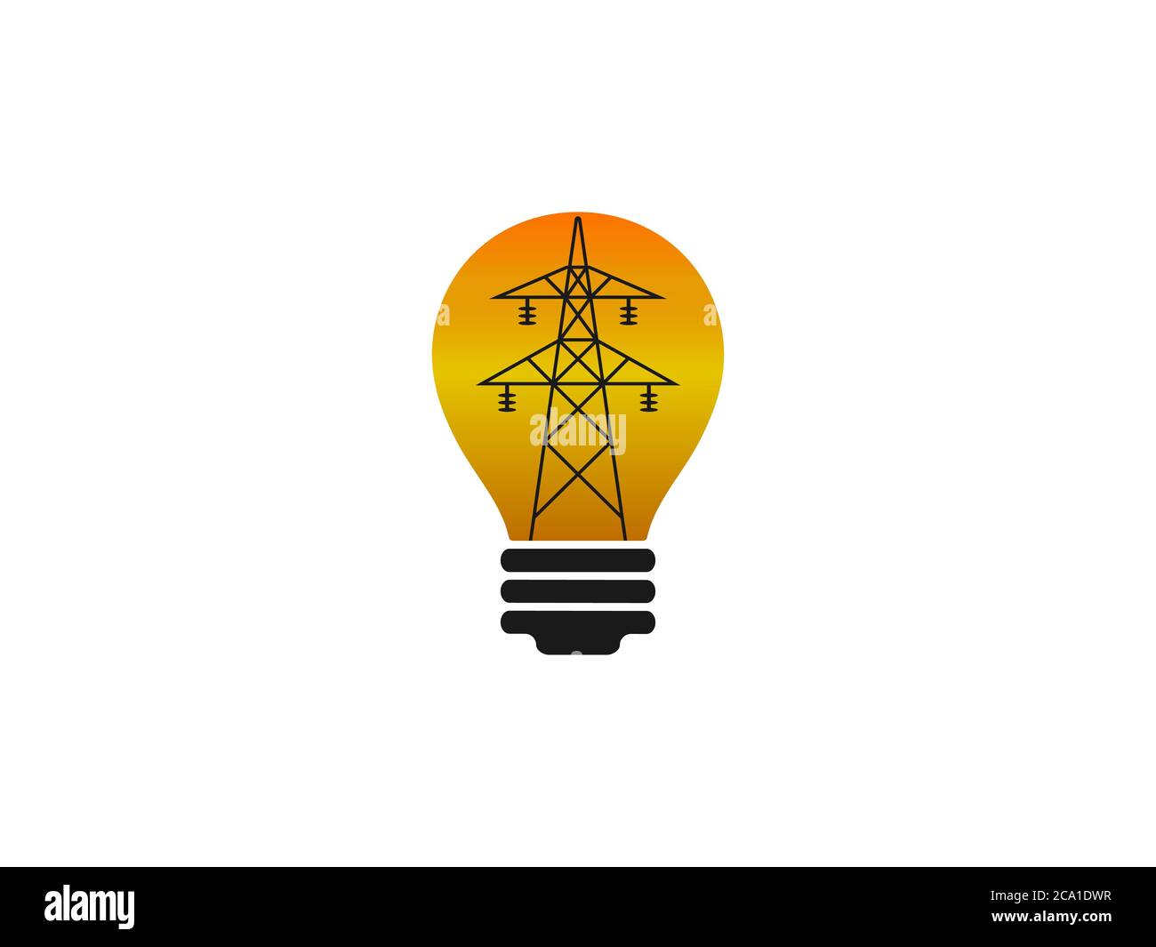 Electric tower, power, bulb icon. Vector illustration, flat design ...