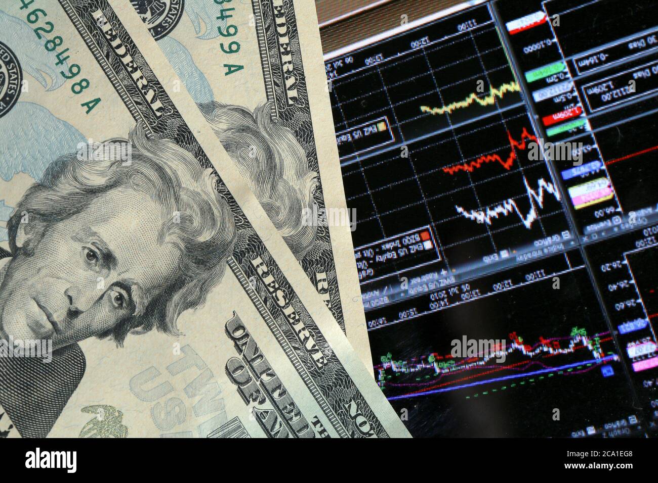 Stock market graph with dollars banknote Stock Photo - Alamy
