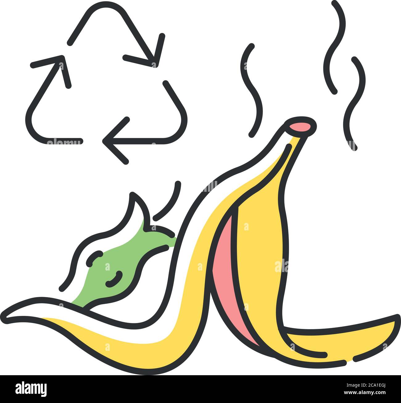 Food waste recycling RGB color icon. Zero waste, responsible ...