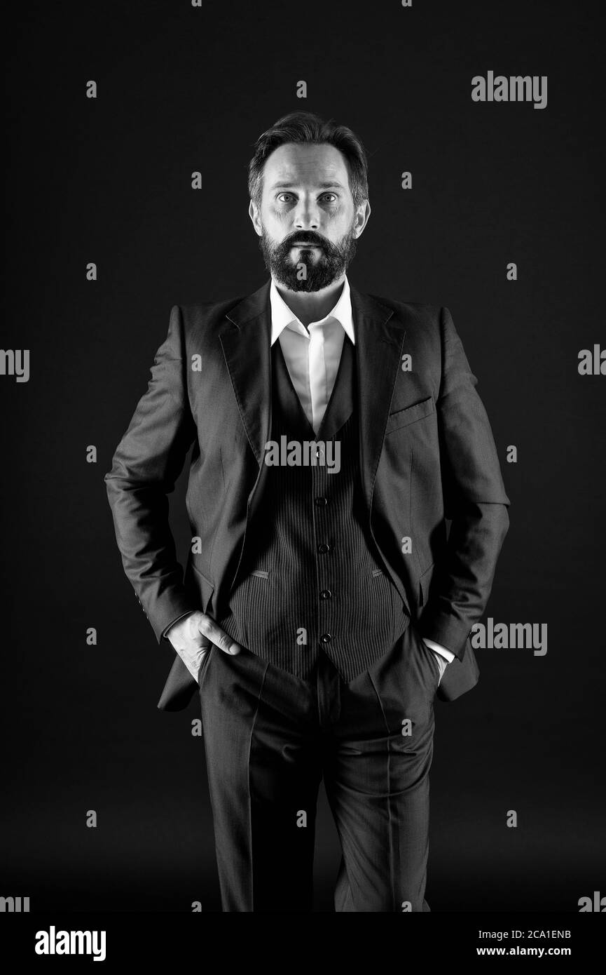 Confident brutal ceo in Black and White Stock Photos & Images - Alamy