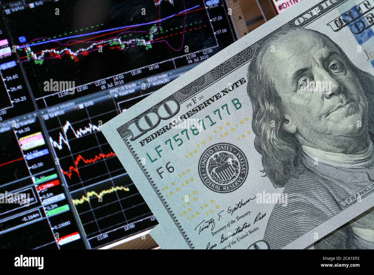 Stock market graph with dollars banknote Stock Photo - Alamy