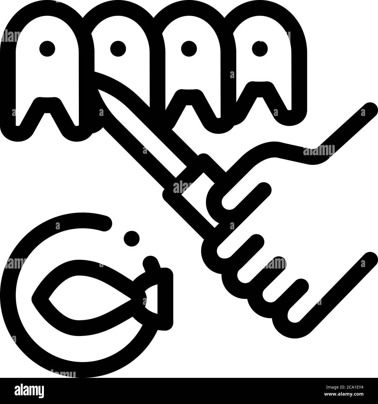 fish cutting icon vector outline illustration Stock Vector Image & Art ...